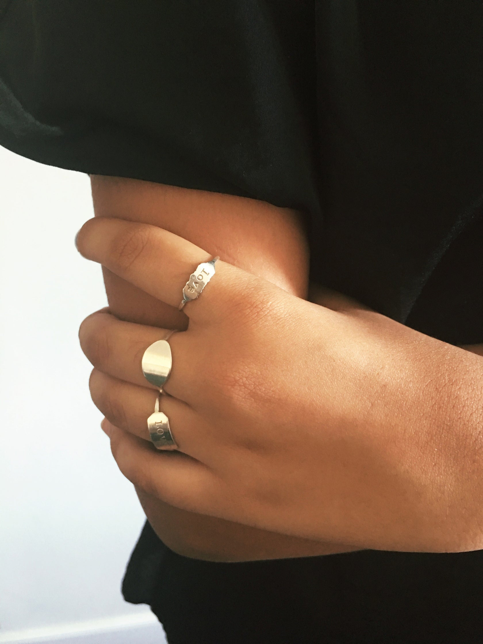 spell oval sterling silver ring – andJules